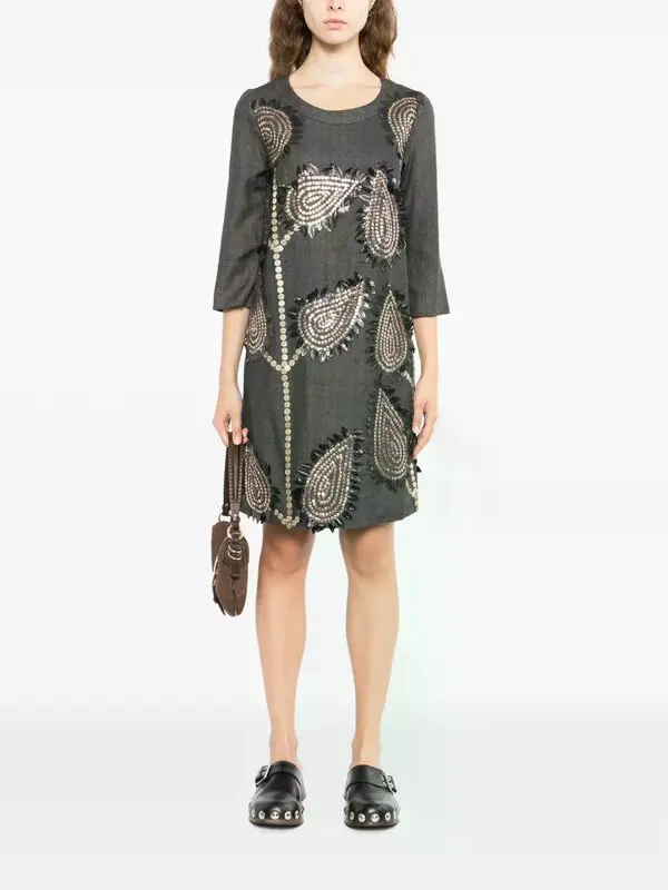 Chloé 2006 Embellished Leaf-motif Dress
