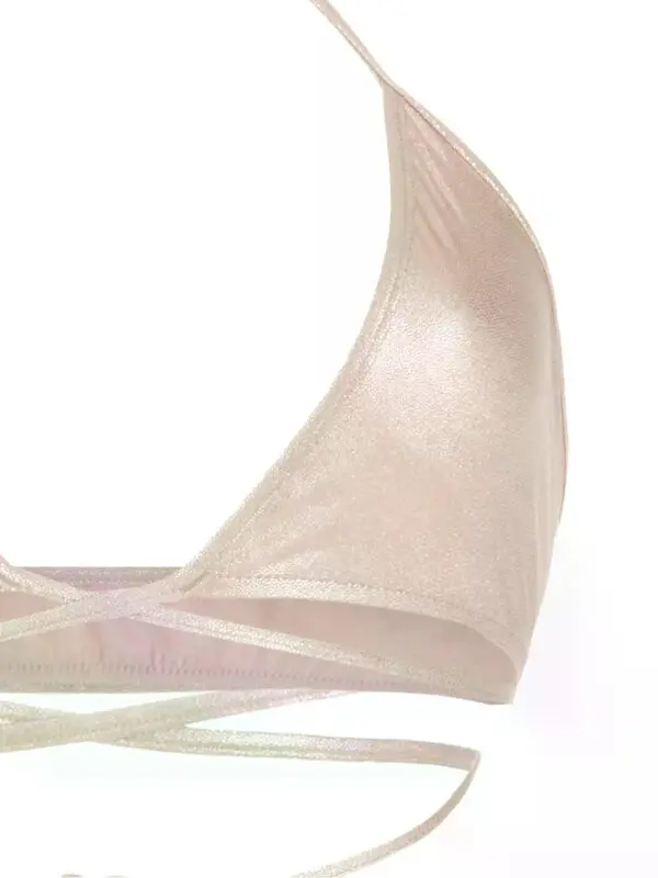 ADRIANA DEGREAS Metallic Tie-fastening Bikini Set