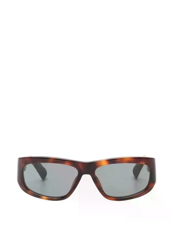 Jacquemus Pilota Tortoiseshell-effect Rectangle Sunglasses - Brown