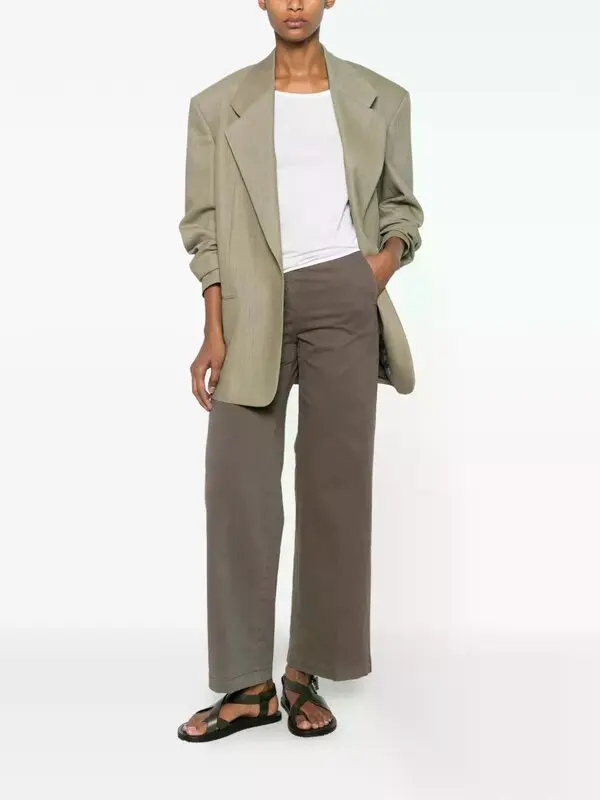 Peserico Wide-leg Cotton Twill Trousers - Grey