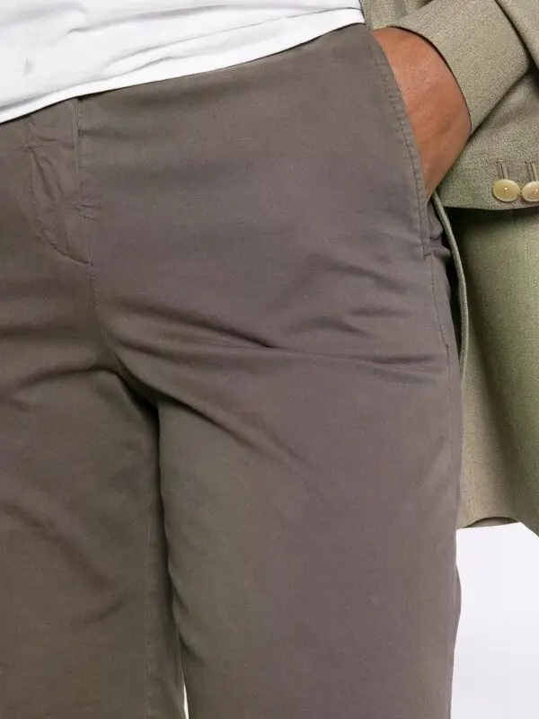 Peserico Wide-leg Cotton Twill Trousers - Grey