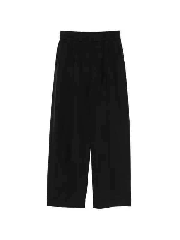 Peserico Straight Leg Trousers With Turned-up Cuffs - Black