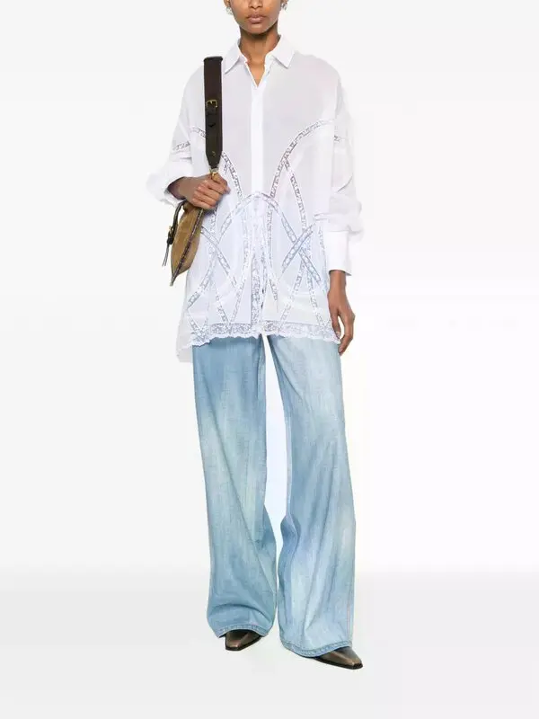 Ermanno Scervino Lace-trim Panelled Shirt