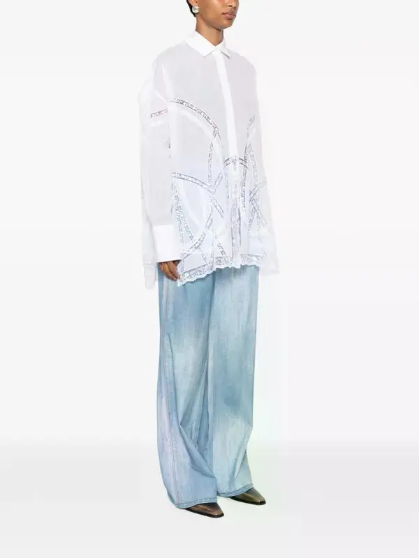 Ermanno Scervino Lace-trim Panelled Shirt