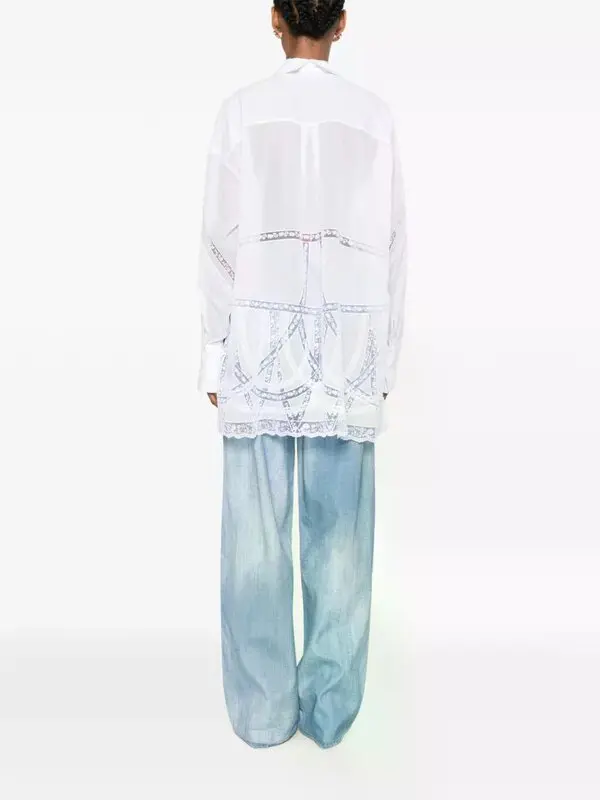Ermanno Scervino Lace-trim Panelled Shirt