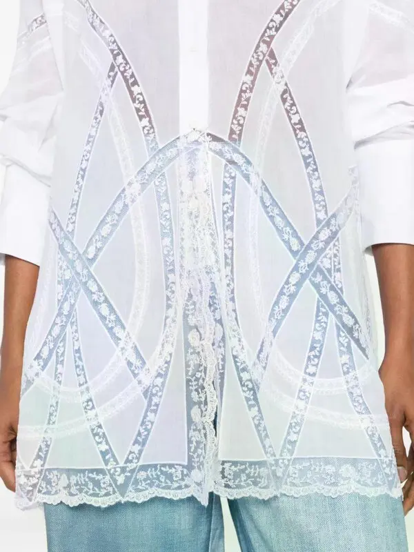 Ermanno Scervino Lace-trim Panelled Shirt