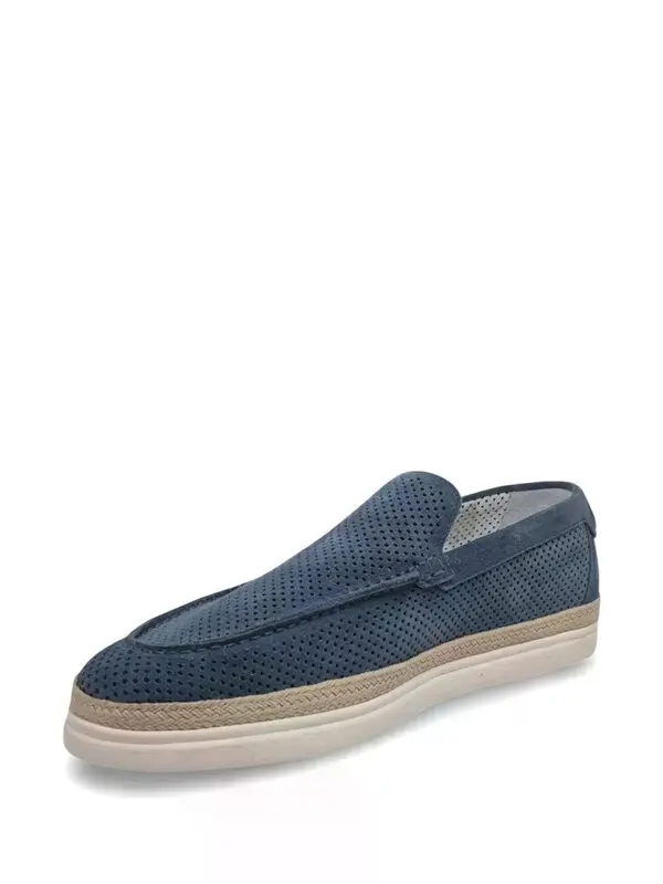 BARRETT Perforated Suede Loafers - Blue