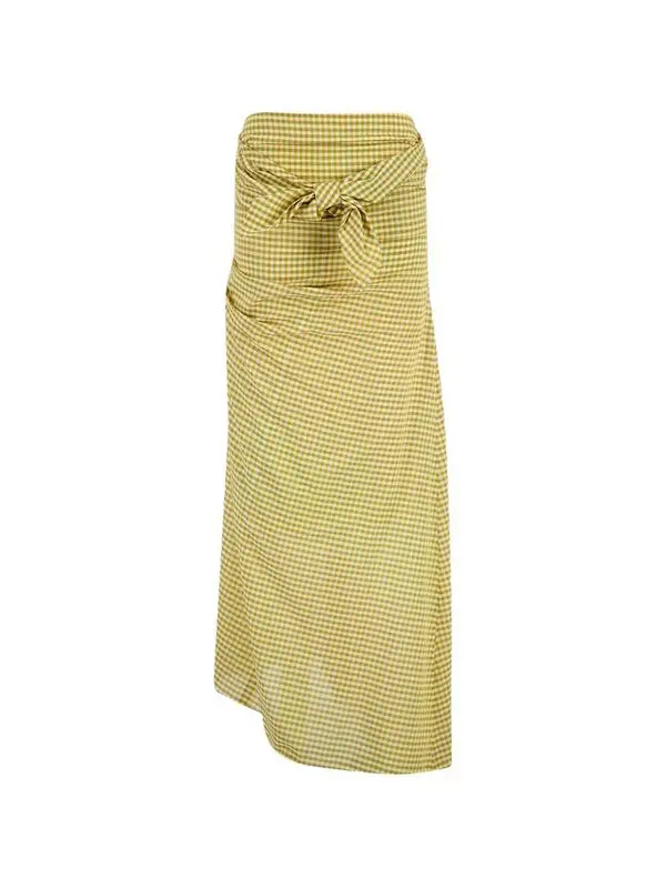 Auralee Gingham Check Asymmetrical Dress