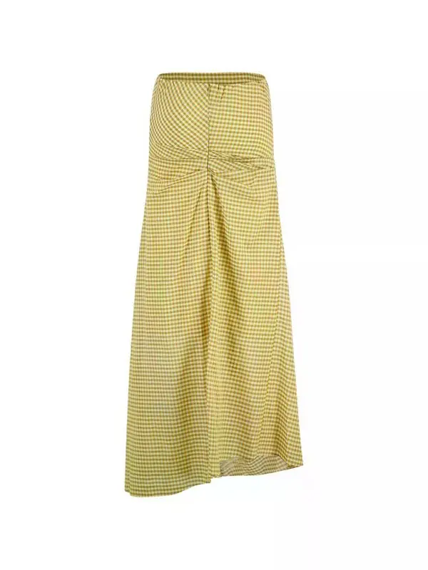 Auralee Gingham Check Asymmetrical Dress