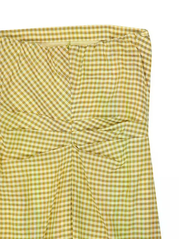 Auralee Gingham Check Asymmetrical Dress