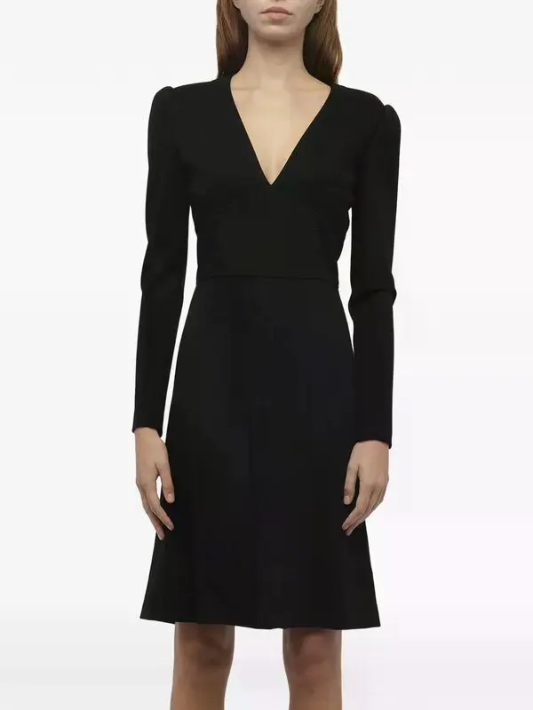 Alexander McQueen Long Sleeved V-neck Dress