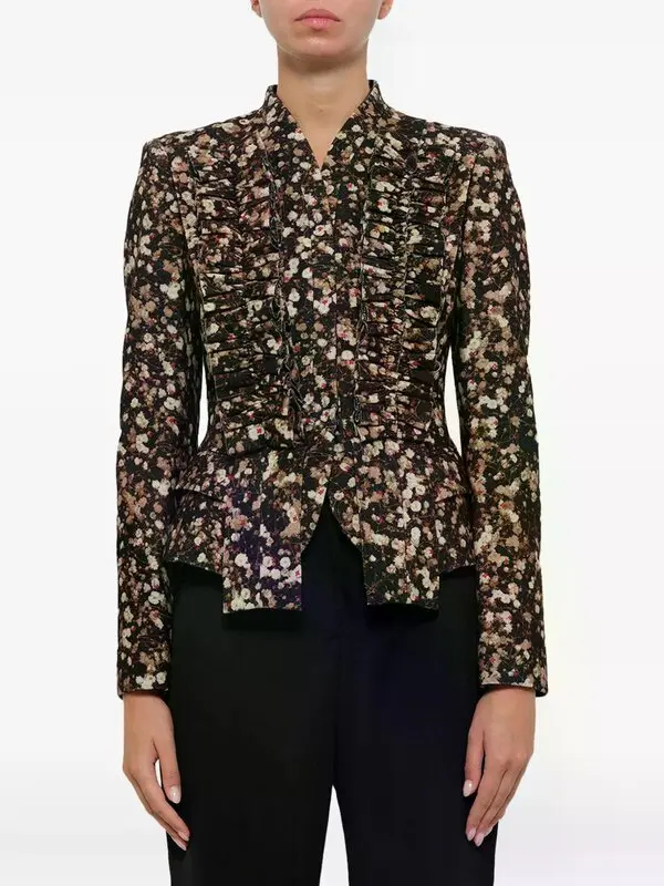 Givenchy Floral Motif Ruffled Blazer