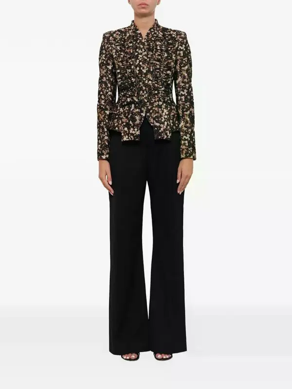Givenchy Floral Motif Ruffled Blazer