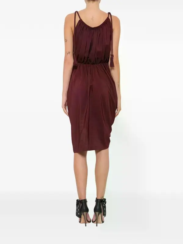 LANVIN Draped V-neck Dress With Tassel Detail