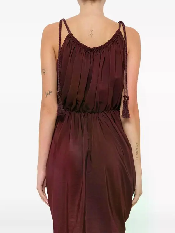 LANVIN Draped V-neck Dress With Tassel Detail