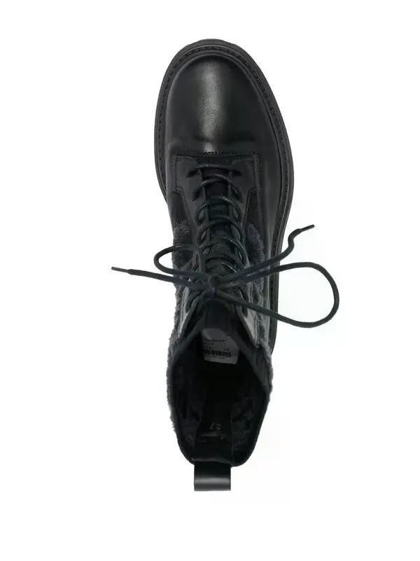 TOD'S Shearling Logo Combat Boots