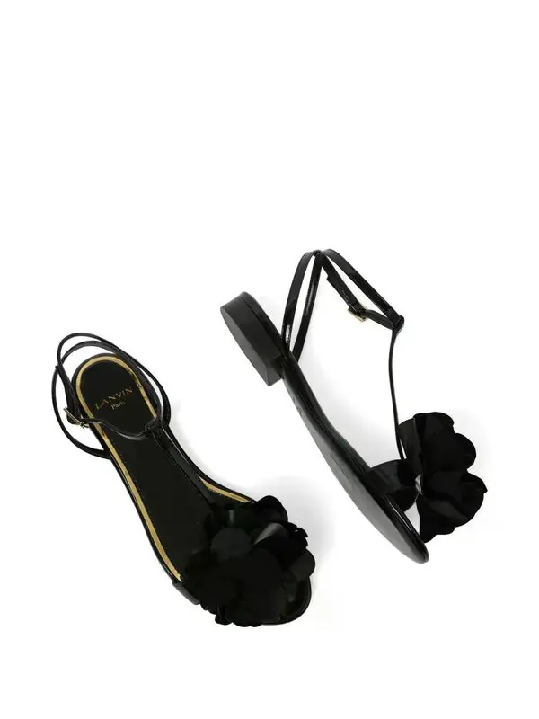 LANVIN Floral-embellished T-bar Sandals