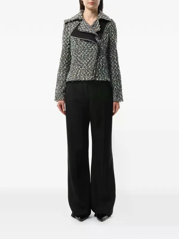 LANVIN Asymmetrical Zip Tweed Jacket