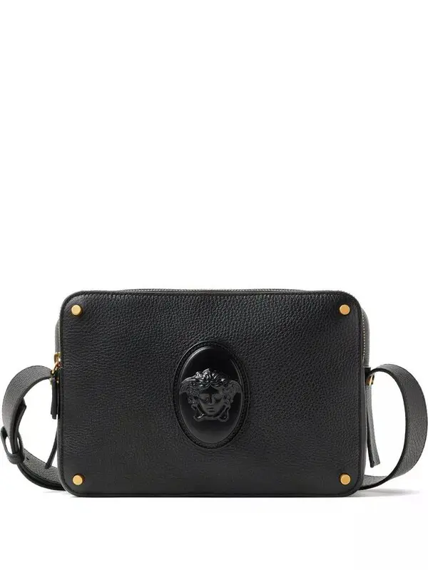 Versace Lou Leather Crossbody Bag - Black