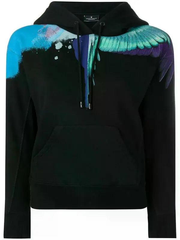 COUNTY OF MILAN Wings Hooded Sweatshirt - Black