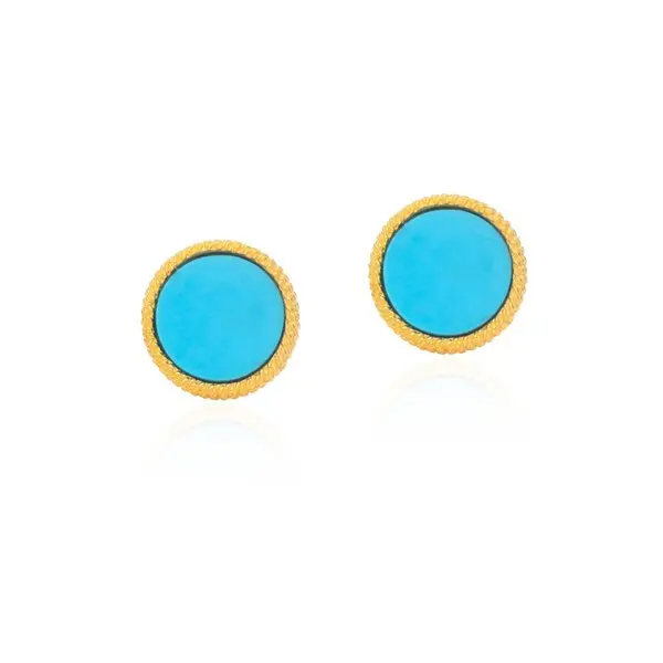 PREETI SANDHU Gold / Blue Ara Woven Studs - Gold/blue