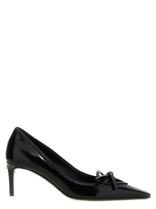 Dolce & Gabbana Patent Leather "mun" Pumps With Bow Detail - Black