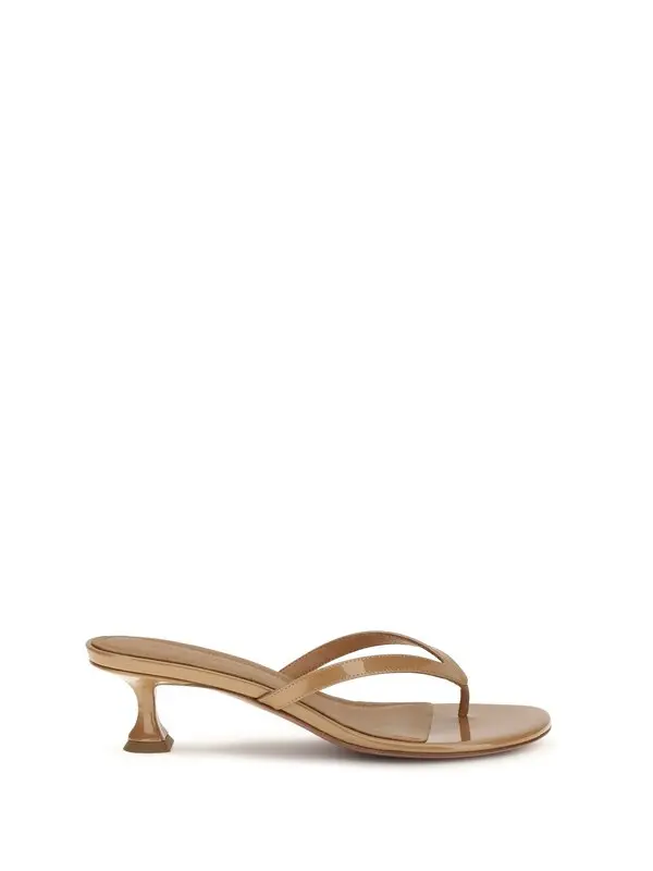 Amina Muaddi Juliette Thong Sandals - Cream