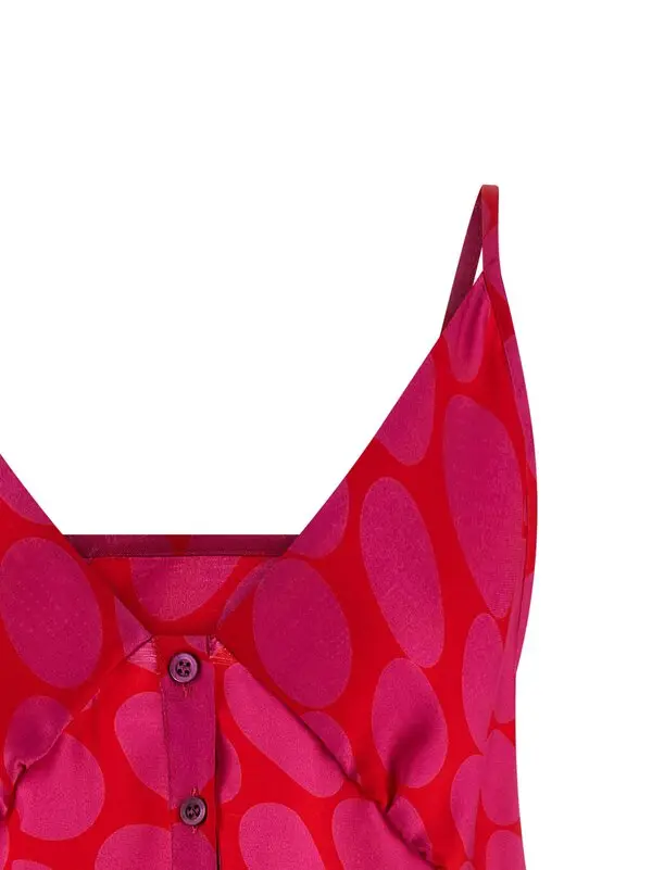 Dries Van Noten Caliya Polka Dot Viscose Maxi Top - Pink