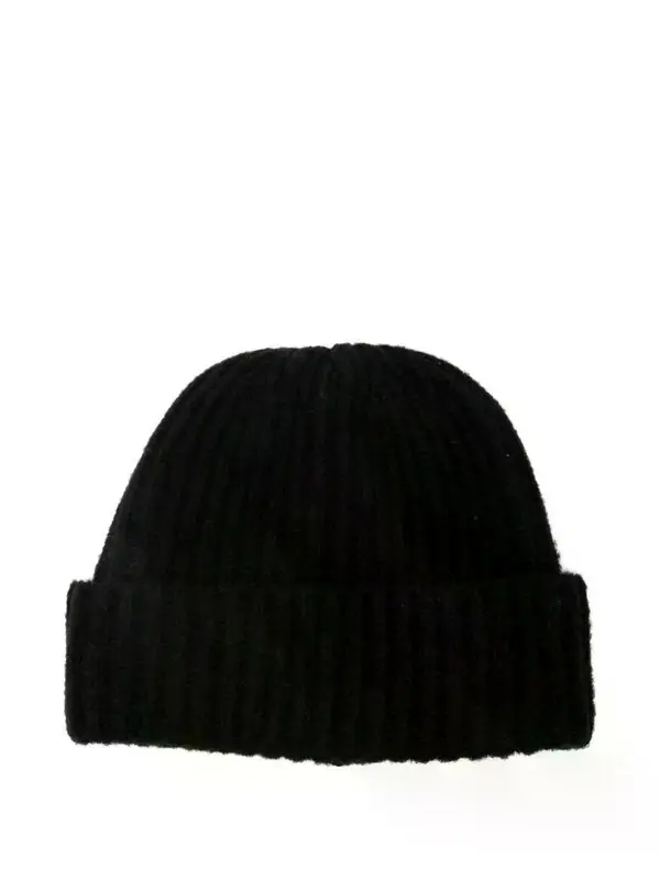 ZANONE Ribbed Knit Beanie Hat - Black