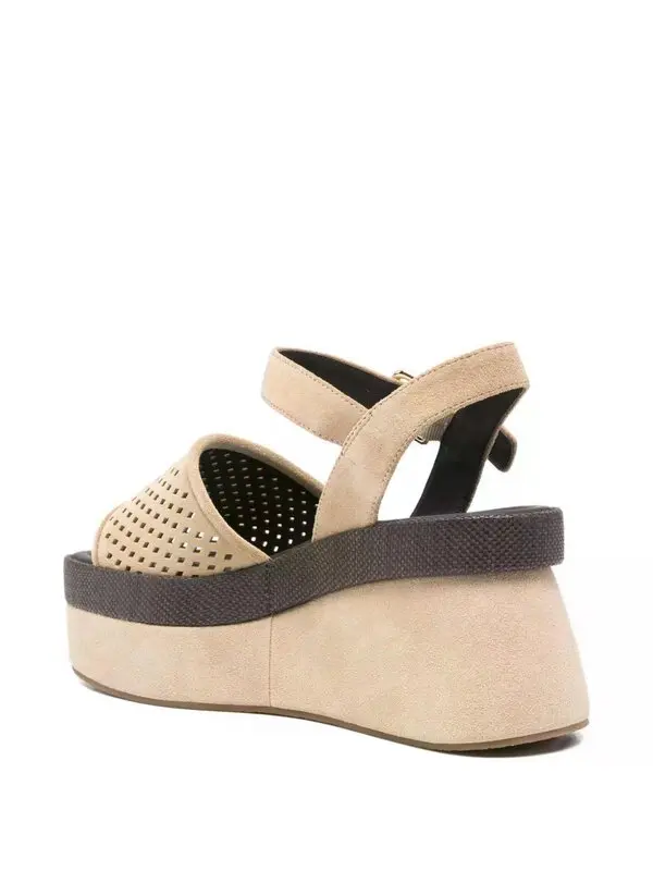BRUNO PREMI Perforated Suede Sandals