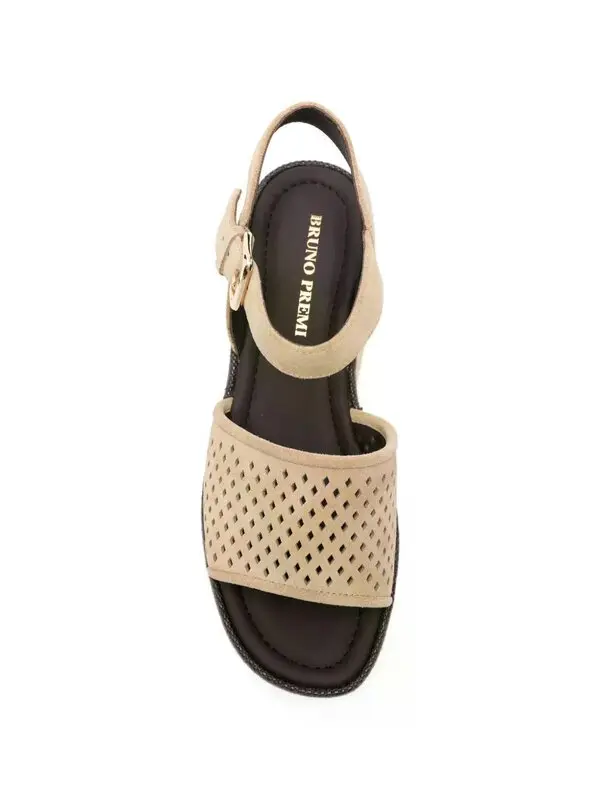 BRUNO PREMI Perforated Suede Sandals