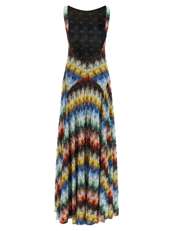 Missoni Raschel Knit Lace Pattern Sleeveless Long Dress