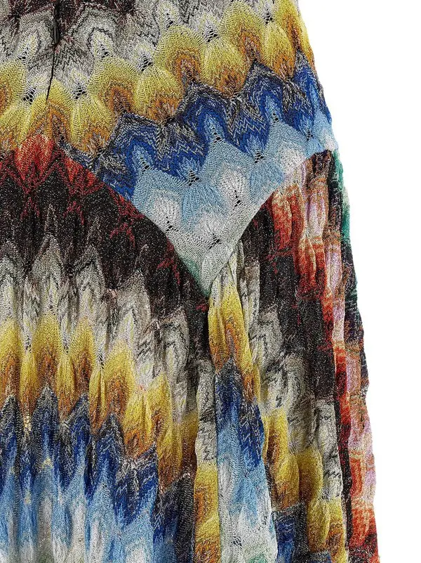 Missoni Raschel Knit Lace Pattern Sleeveless Long Dress