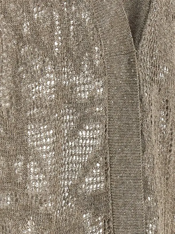 Brunello Cucinelli Linen And Cotton Mesh Knit Cardigan