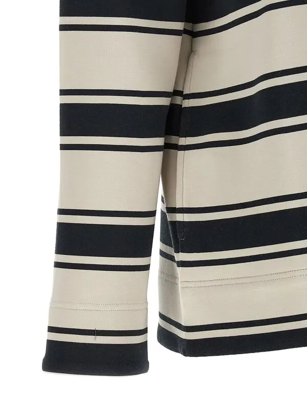 Max Mara Mmdream' Striped Zip-up Hoodie With Logo Embroidery
