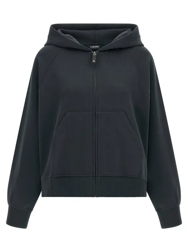 Max Mara Mmalma' Cotton Blend Zip-up Hoodie - Blue