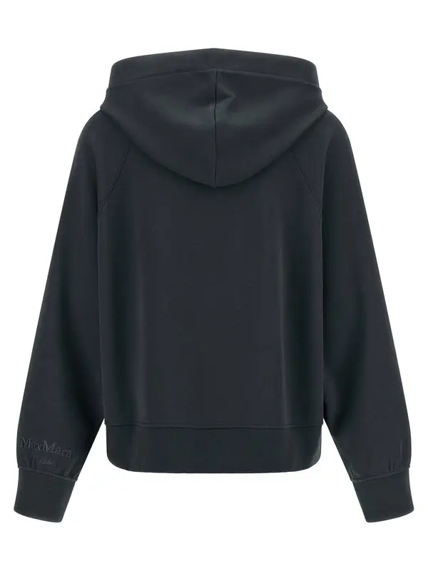 Max Mara Mmalma' Cotton Blend Zip-up Hoodie - Blue