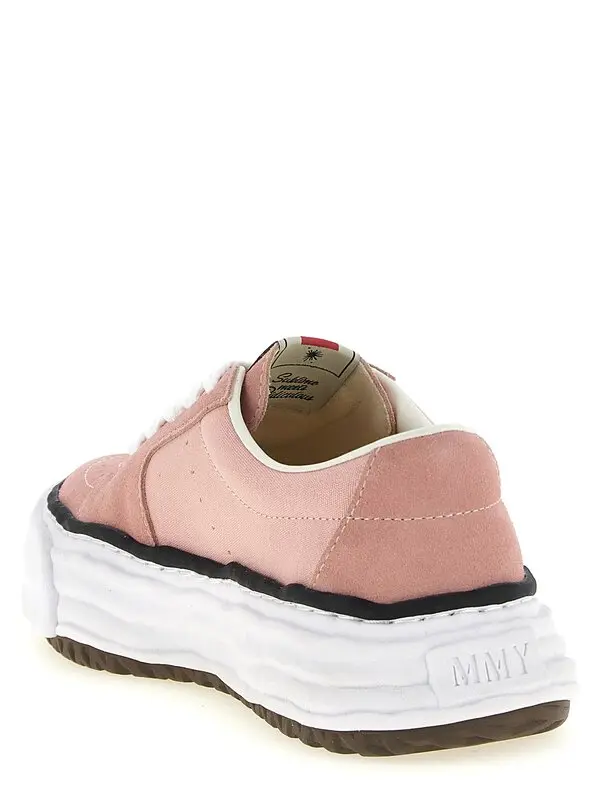 Mihara Yasuhiro Eric" Lace-up Suede And Cotton Canvas Sneakers - Pink