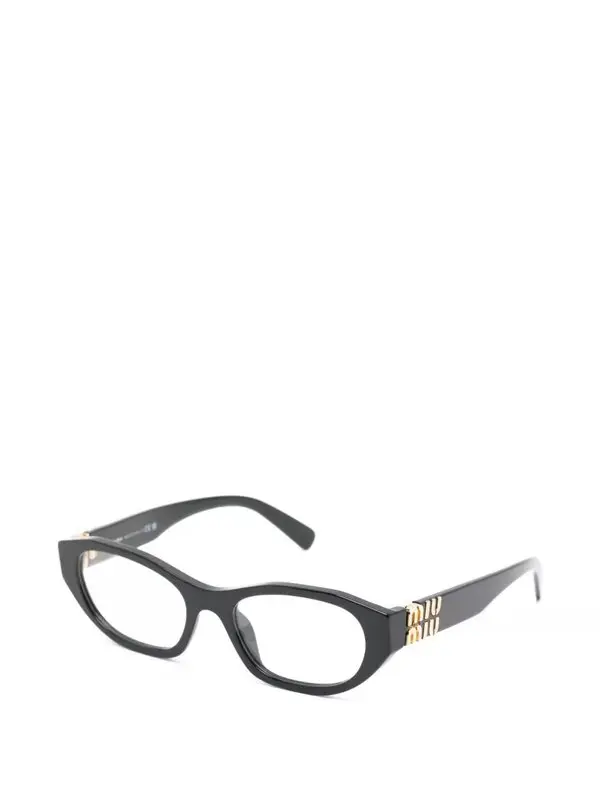 Miu Miu Logo Plaque Glasses - Black