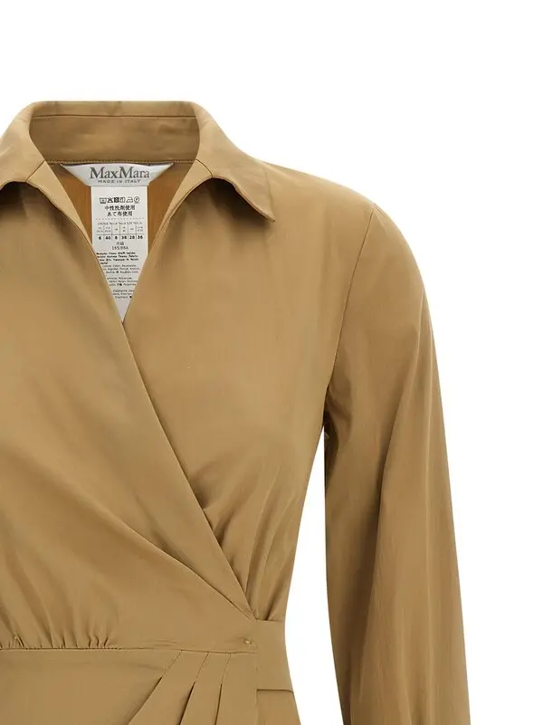 Max Mara Cotton Poplin Shirt Dress With Belt - Cream