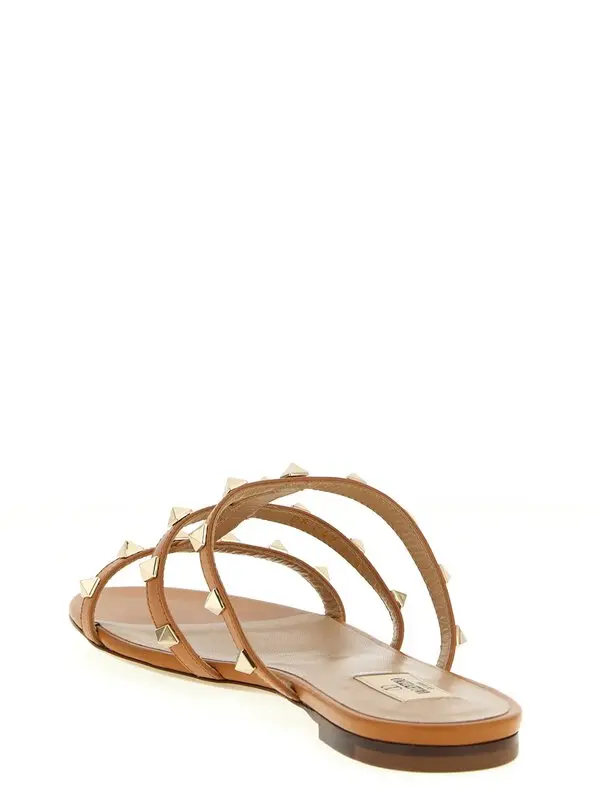 Valentino Garavani Rockstud Nappa Slides - Cream