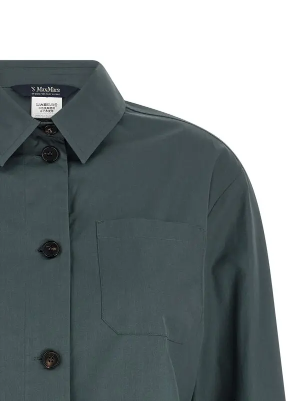 Max Mara S' Marianne Cotton Poplin Shirt - Gray