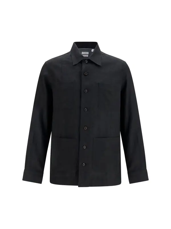 Brunello Cucinelli Linen Shirt - Black