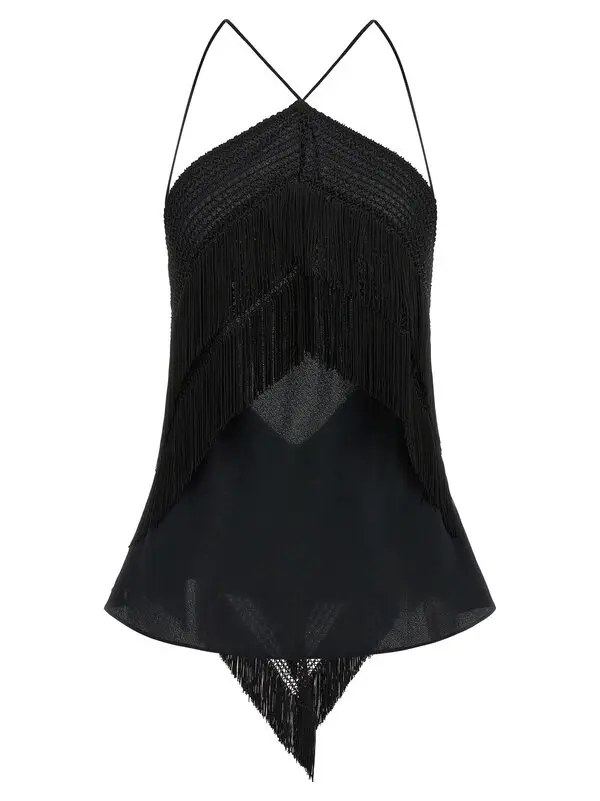 Andamane Reina Top With Fringe Detail