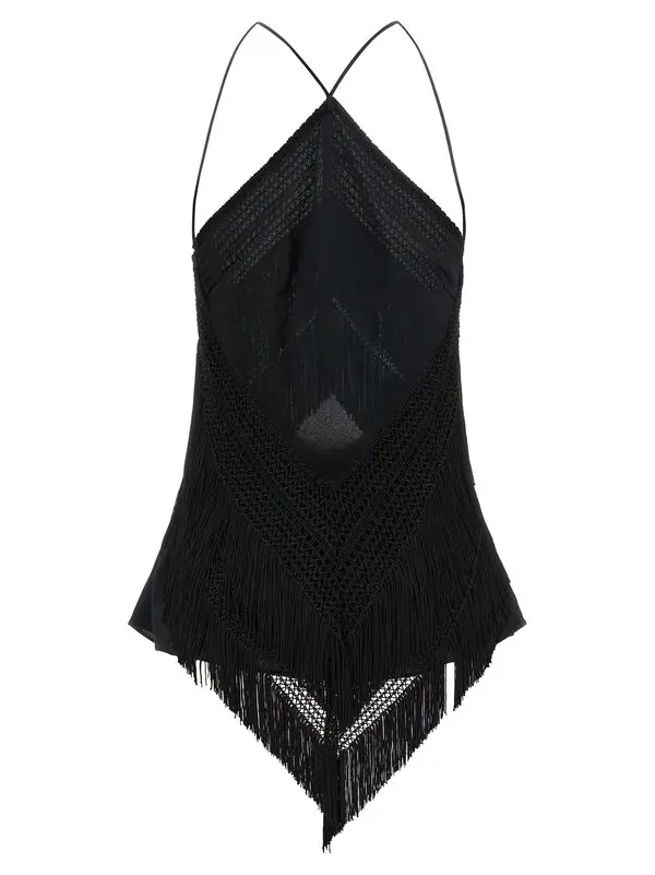 Andamane Reina Top With Fringe Detail
