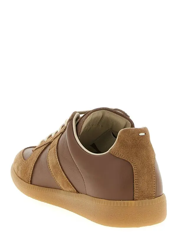 MAISON MARGIELA Replica Nappa And Suede Sneakers - Brown