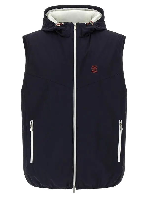 Brunello Cucinelli Hooded Vest - Blue
