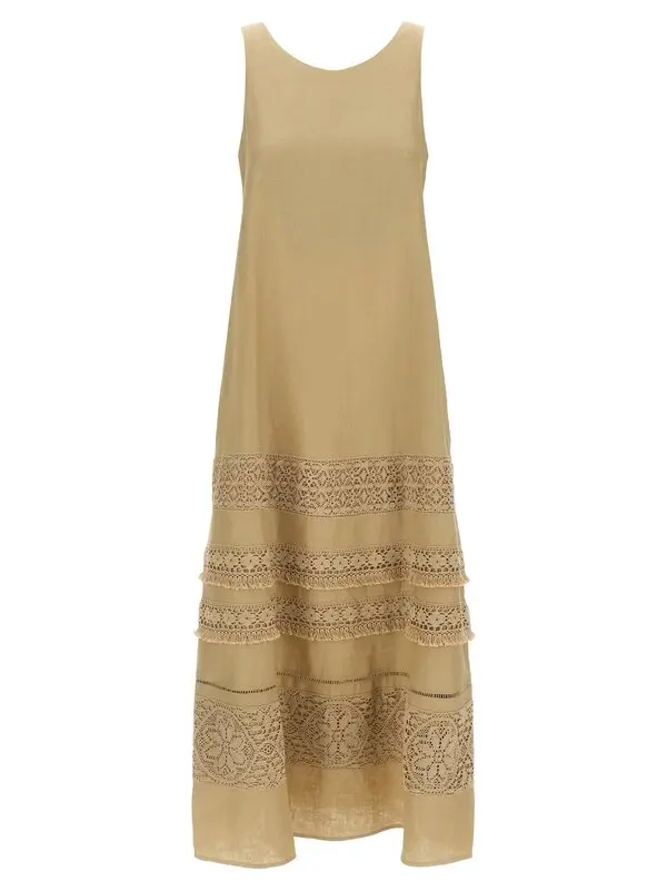 Max Mara Wikdolmen' Capsule 'mediterranean Ease' Dress - Cream