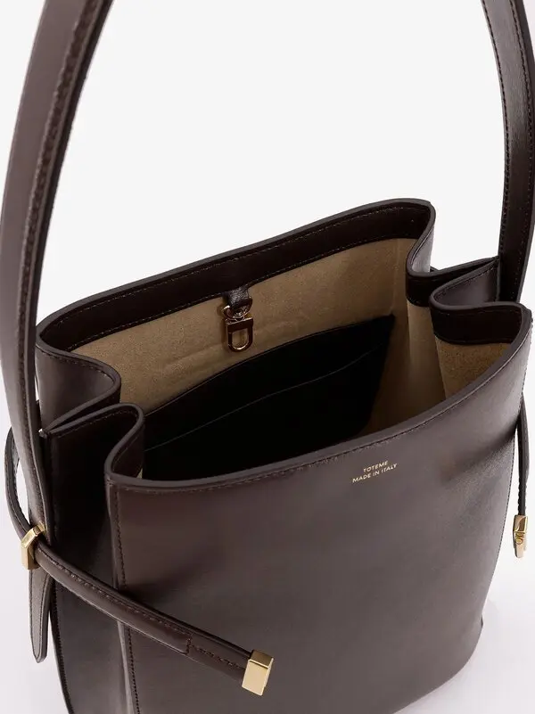 TOTEME Belted Leather Bucket Bag - Multicolor