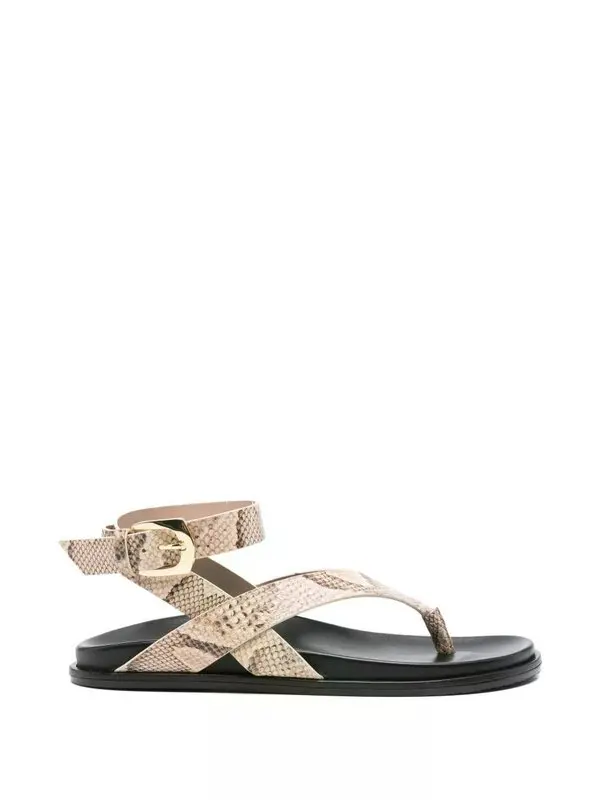 STUART WEITZMAN Marykate Snakeskin-effect Sandals - Neutrals